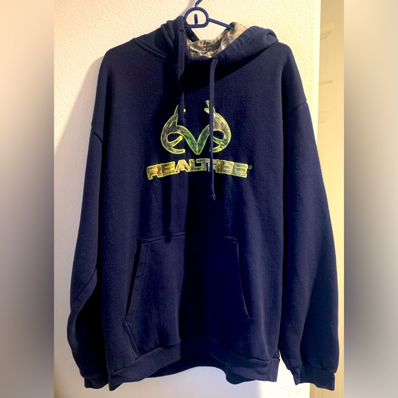 Realtree | Jackets & Coats | Mens Navy Blue Realtree Camo Hoodie | Poshmark